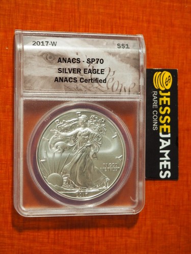 2017 W BURNISHED SILVER EAGLE ANACS SP70 BALD EAGLE LABEL | eBay