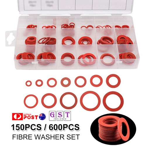 150/600Pcs Fibre Washer Assorted Kit 12 Size Steel Fiber Flat Washer ...