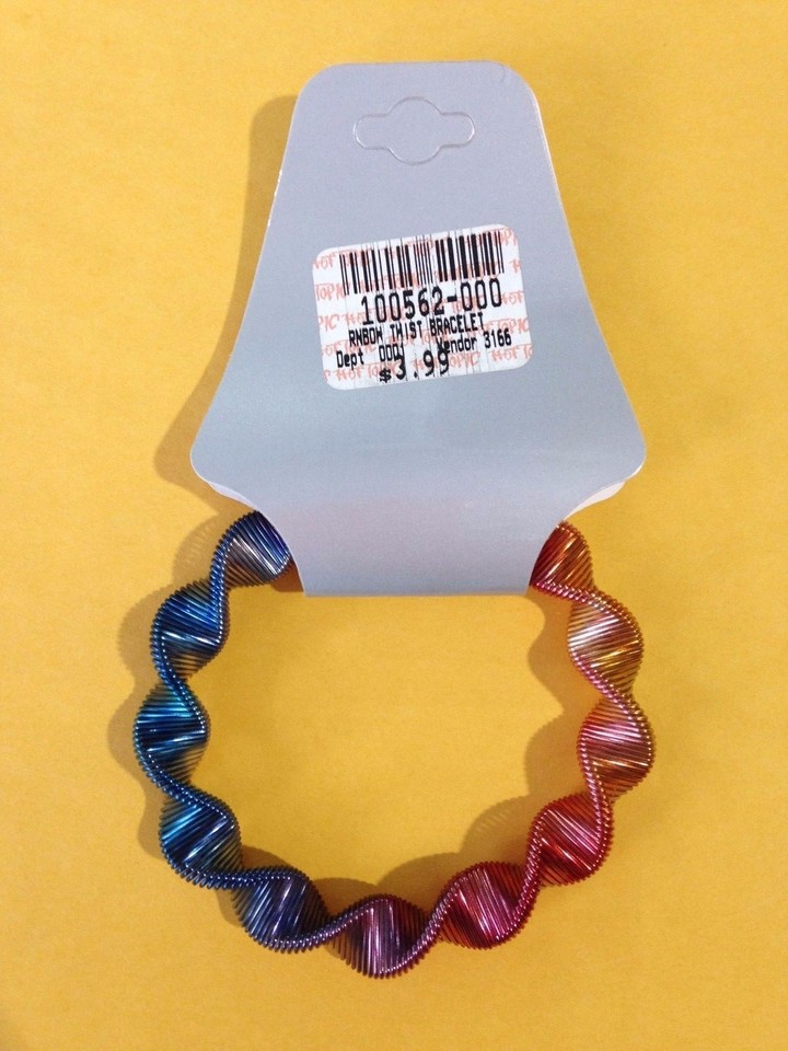 Lot of 6 Hot Topic Rainbow Flexible Stretch Metal Bracelets New | eBay