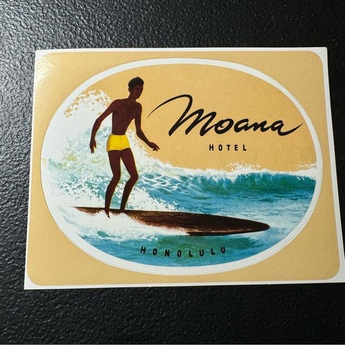 Moana Hotel Honolulu Surfer Sticker Hawaii 5 x 4 Collector | eBay