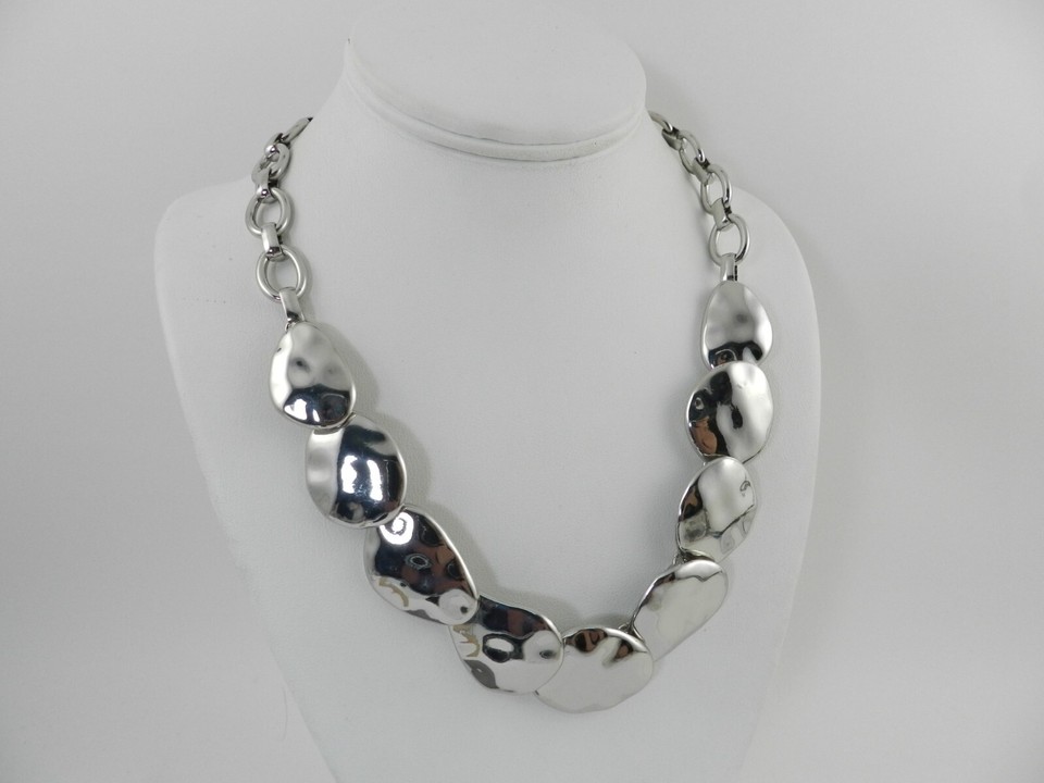 Style & Co Hammered Oval Segmented Statement Necklace, 18-1/2" + 3 ...