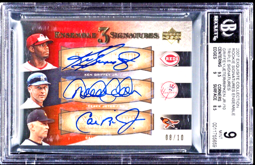2007 EXQUISITE COLLECTION KEN GRIFFEY DEREK JETER CAL RIPKEN JR. AUTO ...