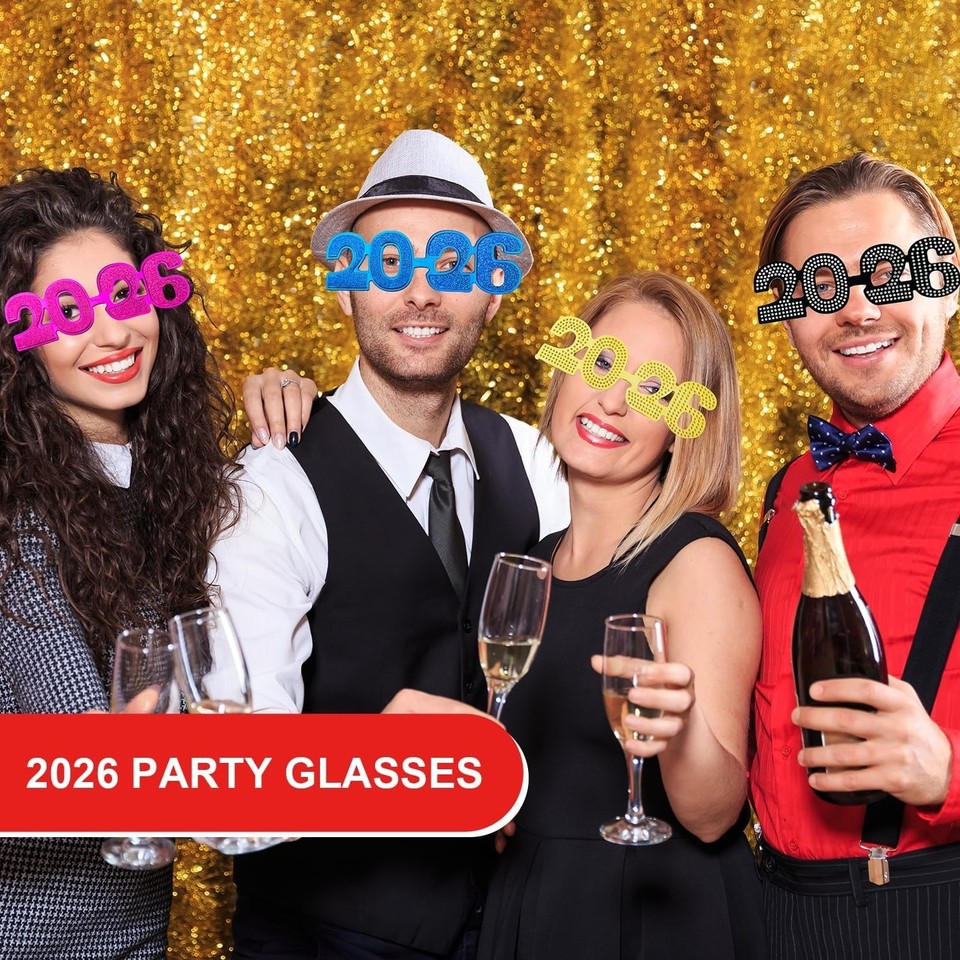 2026 New Year's Eve Glasses - 4-8-16 PCS, NYE Party Favors, Photo Booth ...