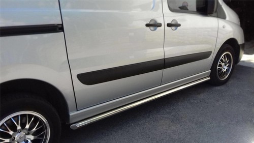 Chrome Stainless Steel Side Bars + Down Lights For Peugeot Partner LWB ...