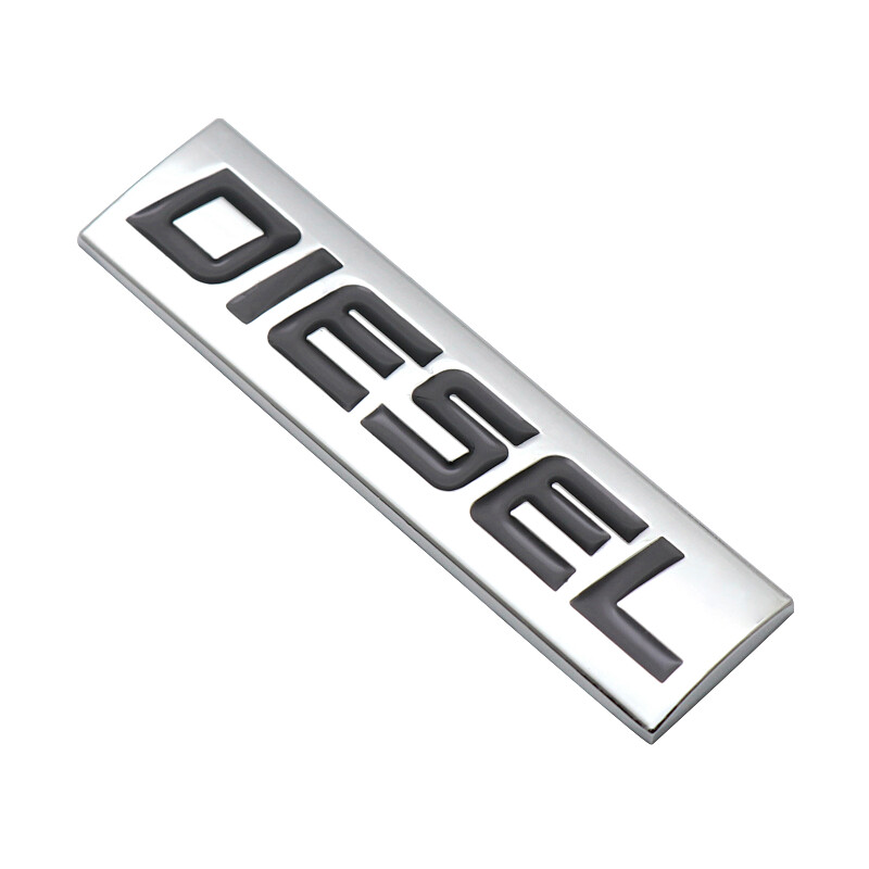 2x Silver Black Diesel Emblem 3D Logo Car Side Badge Metal Sticker ...