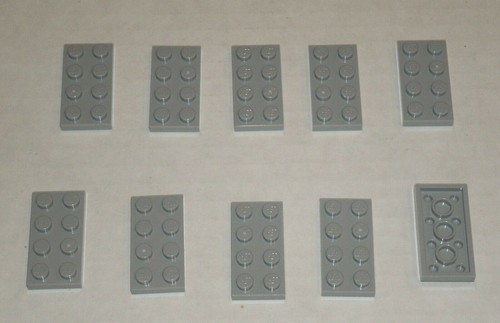 LEGO NEW 2x4 Light Bluish Grey Plate (10x) 4211395 Brick 3020 | eBay