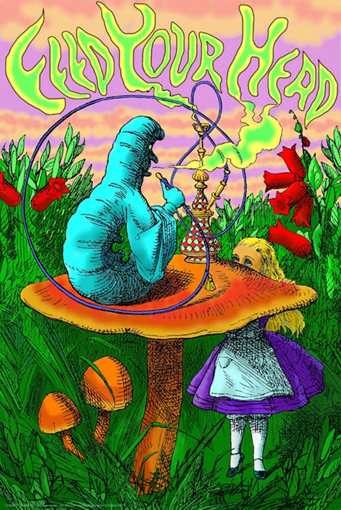Alice In Wonderland Trippy Plakat Alice Smoking Weed In Wonderland