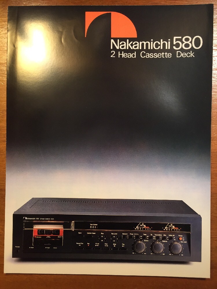 NAKAMICHI 580 2 HEAD CASSETTE DECK ORIGINAL BROCHURE P291 | eBay