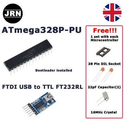 ATmega328P-PU Microcontroller MCU AVR 32K 20MHz FTDI USB to TTL 6Pin ...