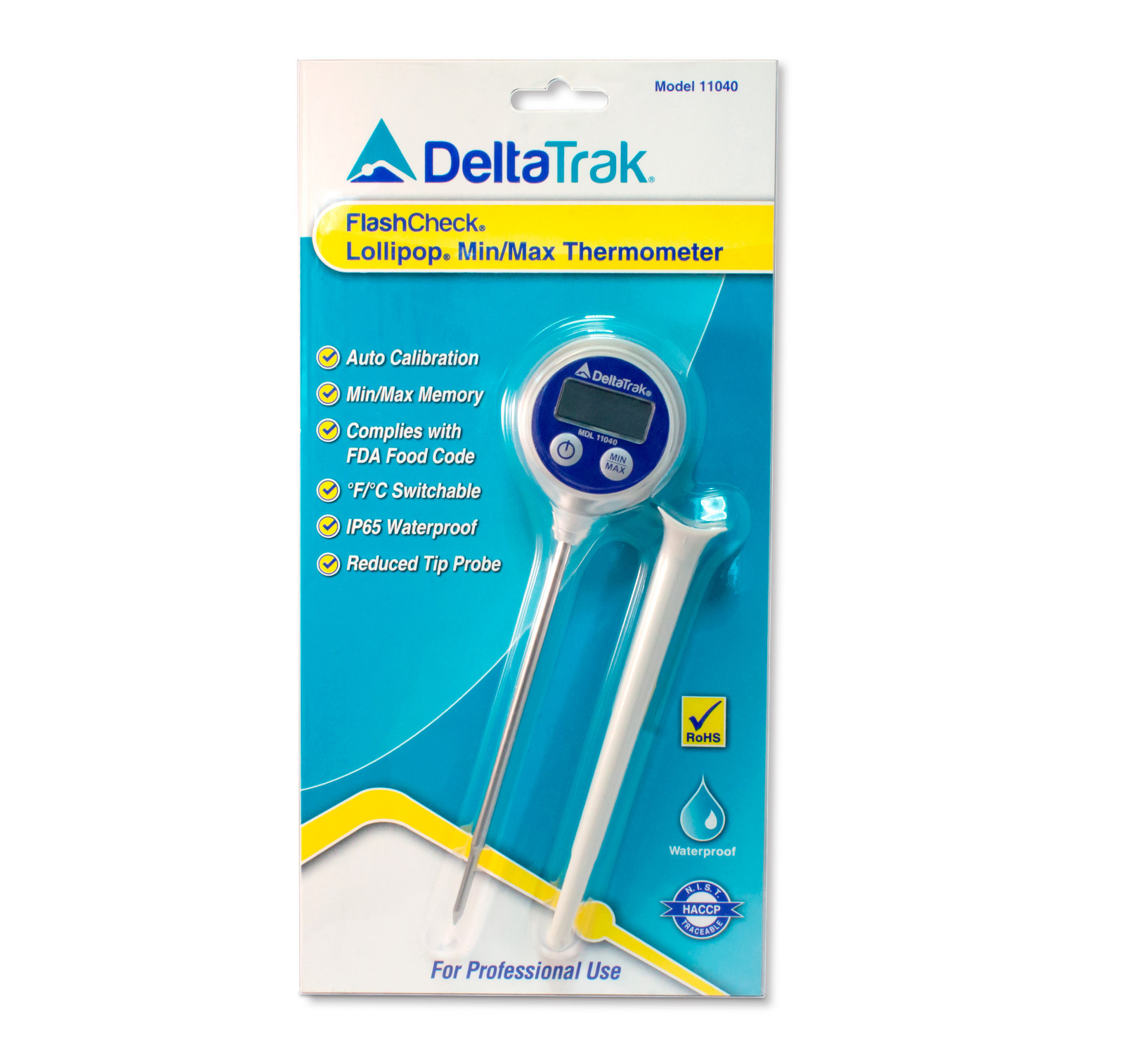 DeltaTrak 11070 Bundle Digital Probe Auto-Cal 11040 Thermometer w ...