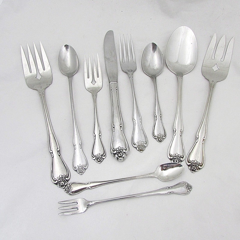 Oneida Rogers stainless flatware Arbor Rose True Rose pattern CHOICE | eBay