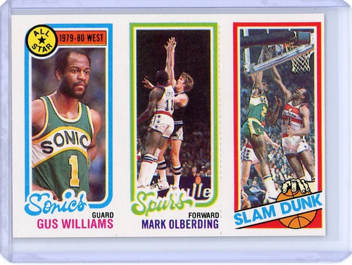 1980 TOPPS BASKETBALL GUS WILLIAMS MARK OLBERDING JAMES BAILEY DUNK NM ...