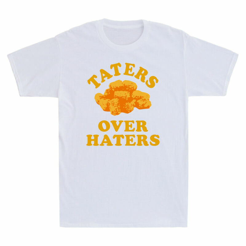 Taters Over Haters Funny Graphic Vintage Gift Men's Cotton Short Sleeve ...