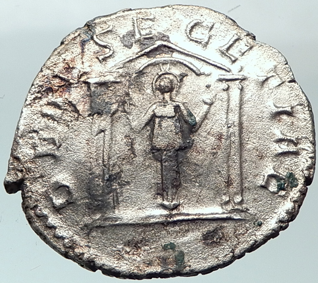 Salonina Silver Rare Ancient Roman Coin Dea Segetia Four columnsTemple ...