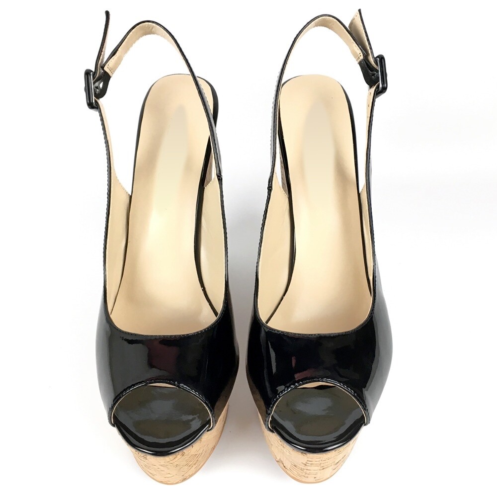 Sexy KORK PLATTFORM KEILE sehr hoher Absatz Slingback Sandalen Größe ...