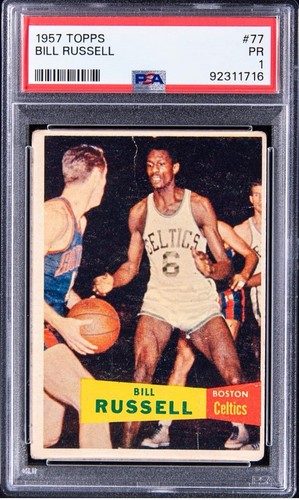 Bill Russell 1957 Topps #77 Rookie PSA 1 🐐📈🔥 | eBay