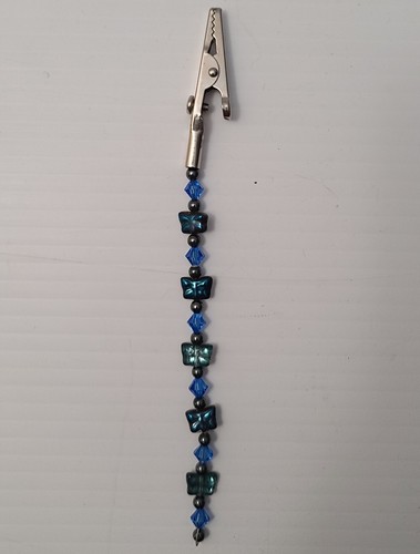 Alligator (Roach) Clip Blue Butterfly & Black Beads Handmade Pizazz Creations | eBay