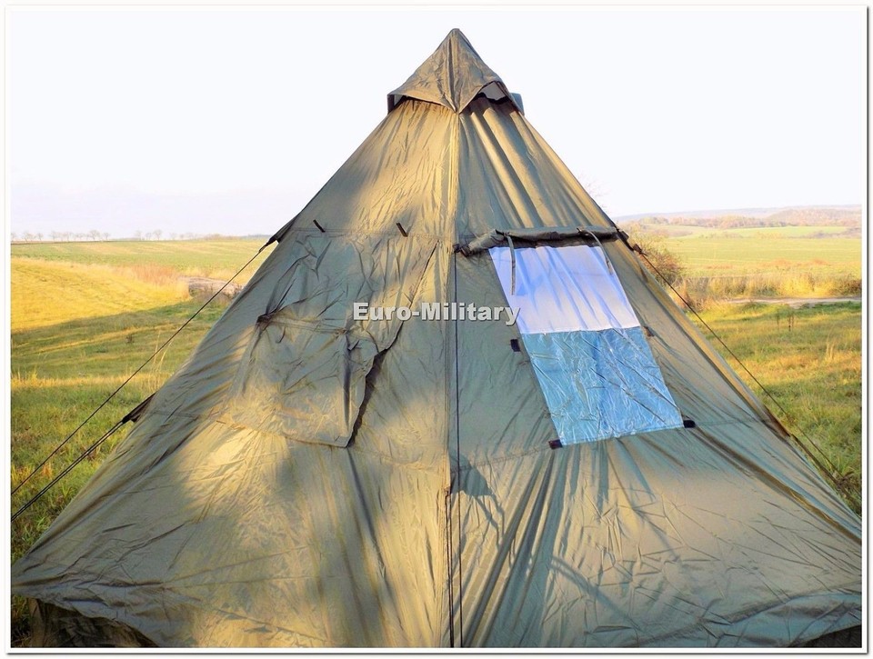 Military&Outdoor Four Man Pyramid Tipi Tent Camping Hunting Waterproof ...