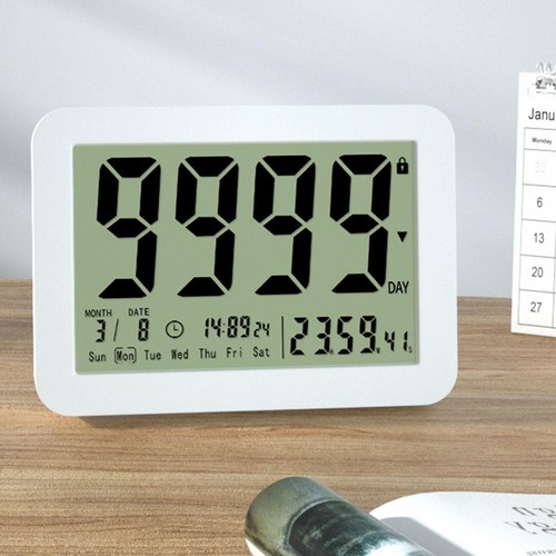 Digital Countdown 9999 Days Timer Clock with Clock Calendar Wide ...