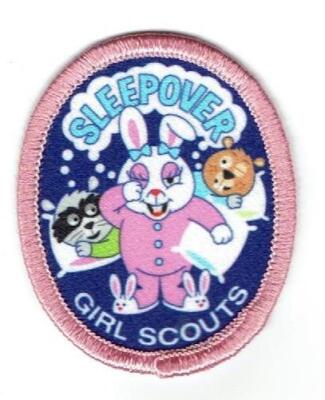Girl Scouts SLEEPOVER party Sleep Over PJ Fun Patches Badge GUIDE SCOUT Bunny | eBay