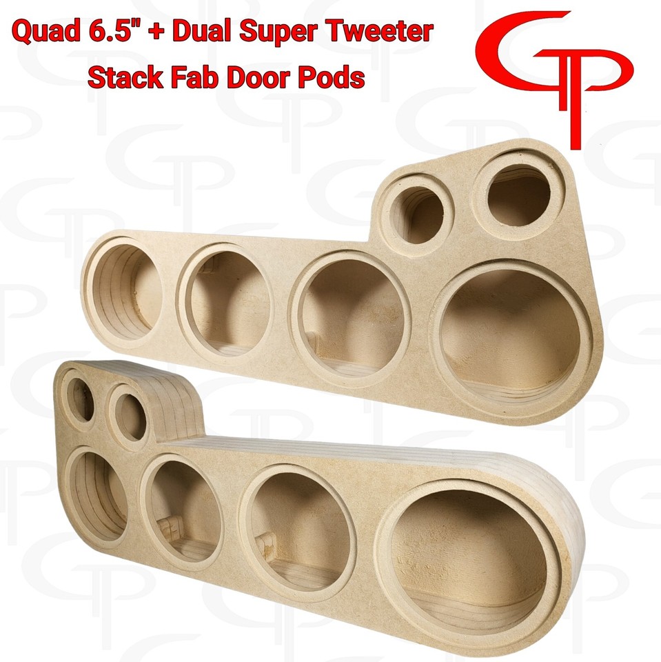 Flush Mount Quad 6.5 inch + 2 Super tweet Stack Fab Door Pods Speaker ...