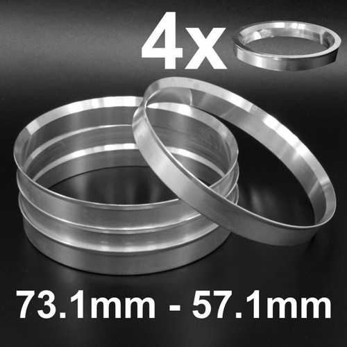 4x Aluminium metal Spigot Rings 73,1-57,1 Car Alloy Wheel Hub centric ...