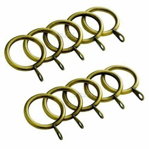 30mm Heavy Duty Metal Curtain Rings for Voile & Net - Hooks Pack of 12 ...