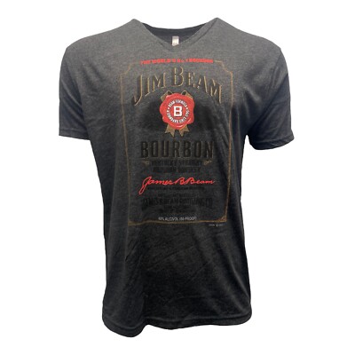 Men's T-Shirt -JIM BEAM BOURBON-V-neck WHISKEY-Next Level Triblend ...