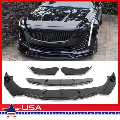 Gloss Black Front Bumper Lip Spoiler Body Kit For Cadillac XT4 XT5 XT6 ...