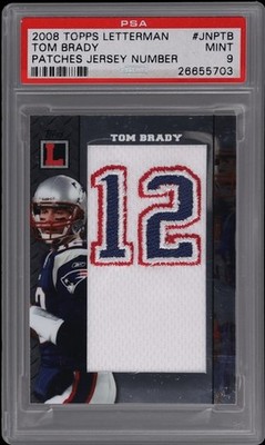 2008 Topps Letterman Tom Brady Patch Jersey Number /25 PSA 9 | eBay