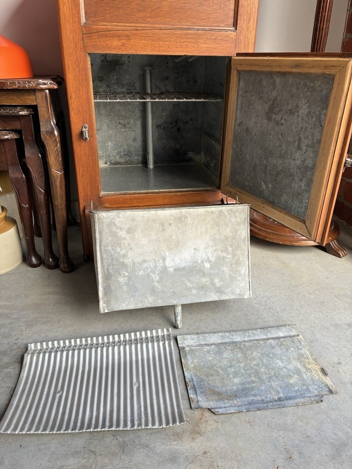 Antique Wooden Ice Box / Ice Chest With Original Fittings | eBay Australia