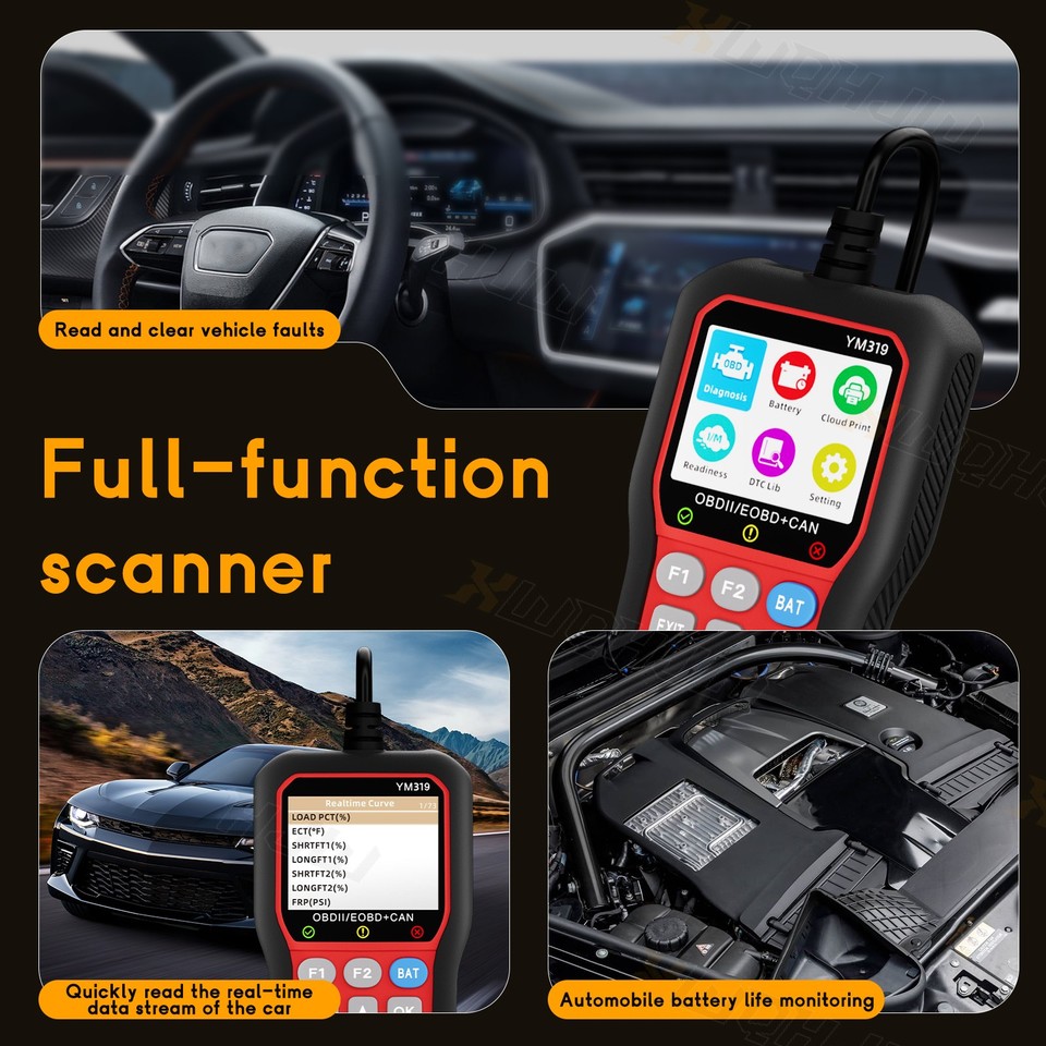 OBD2 Scanner Motorcycle Diagnostic Tool Fault Code Reader fit for Honda ...
