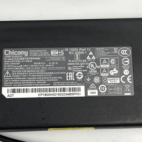 Chicony A17-180P4A 19.5V 9.23A 180W Adapter For ACER Laptop Power Supply Charger | eBay