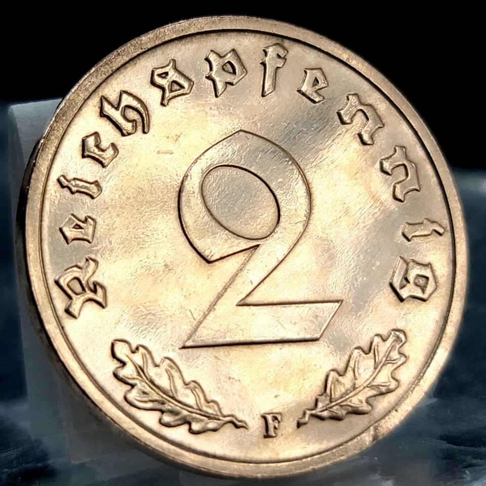 Nazi Germany *Beautiful* Genuine Third Reich WW2 2 Reichspfennig ...