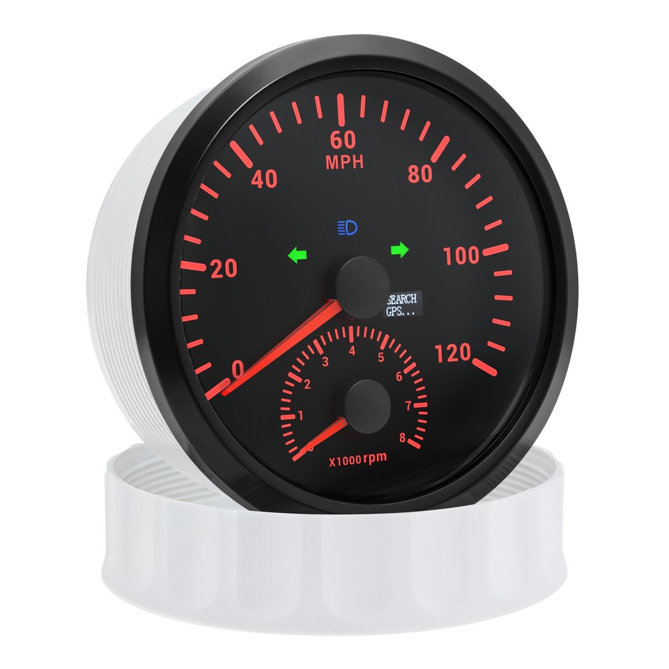 110mm Boat GPS Speedometer 0-120MPH Tachometer Turn Signal High Beam ...