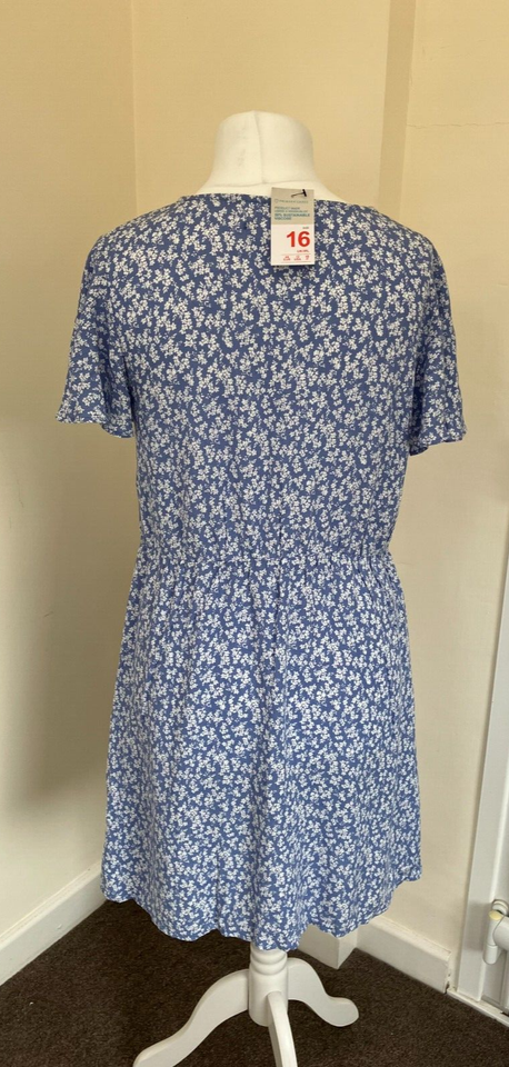 Primark Floral Dress - Size 16 - Blue BNWT (J) | eBay