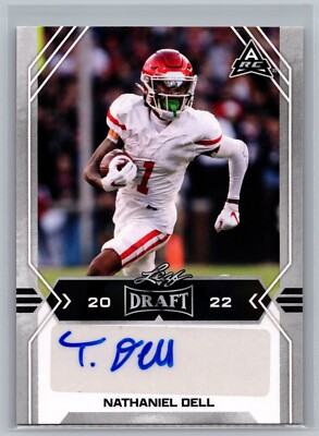 Tank Dell 2022 Leaf Draft Autographs BA-ND1 Football Card AUTO Rookie ...