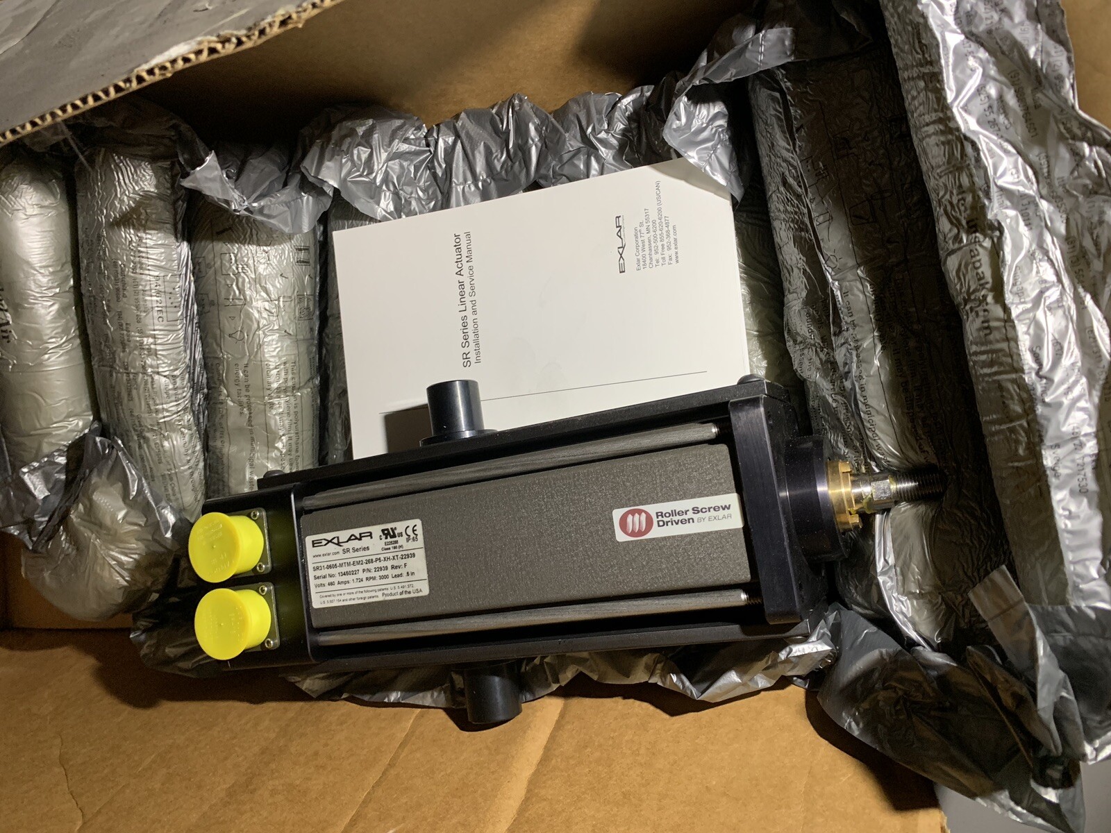 EXLAR SR Series SR31-0605-MTM-EM2-268-P5-XH-XT-22939 Linear Actuator ...