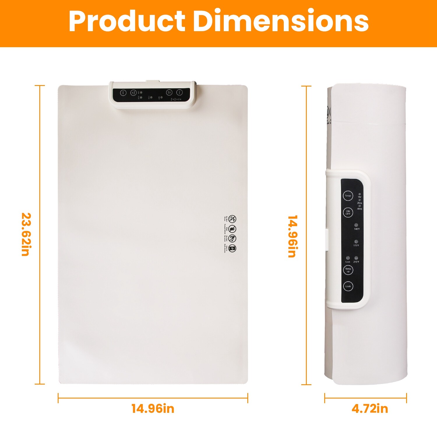 Foldable Electric Food Warming Tray Temperature Control Roll up Heating ...