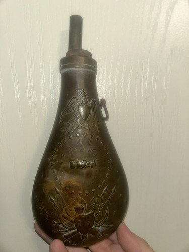 NICE! Batty Peace Flask Black POWDER FLASK US Military Dated 1854 | eBay