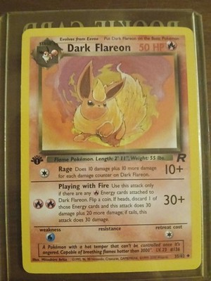 Dark Flareon 35/82 Uncommon 1st Edition Pokemon TCG Team Rocket ...