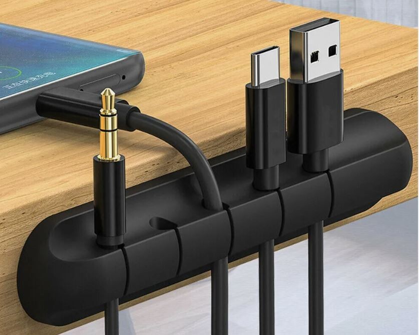 3 Pack__5 Slot Cable Organizer Clips USB Cord Organizer Charger Desktop ...