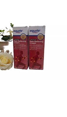Equate Ultra Strength Pain Relieving Cream, 4.Oz each Pack Of 2 Exp:05/ ...