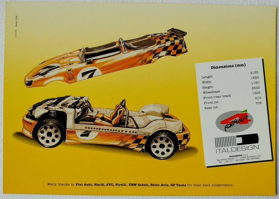 1996 Italdesign Formula 4 Infinity Project Concept Car Brochure FIAT ...