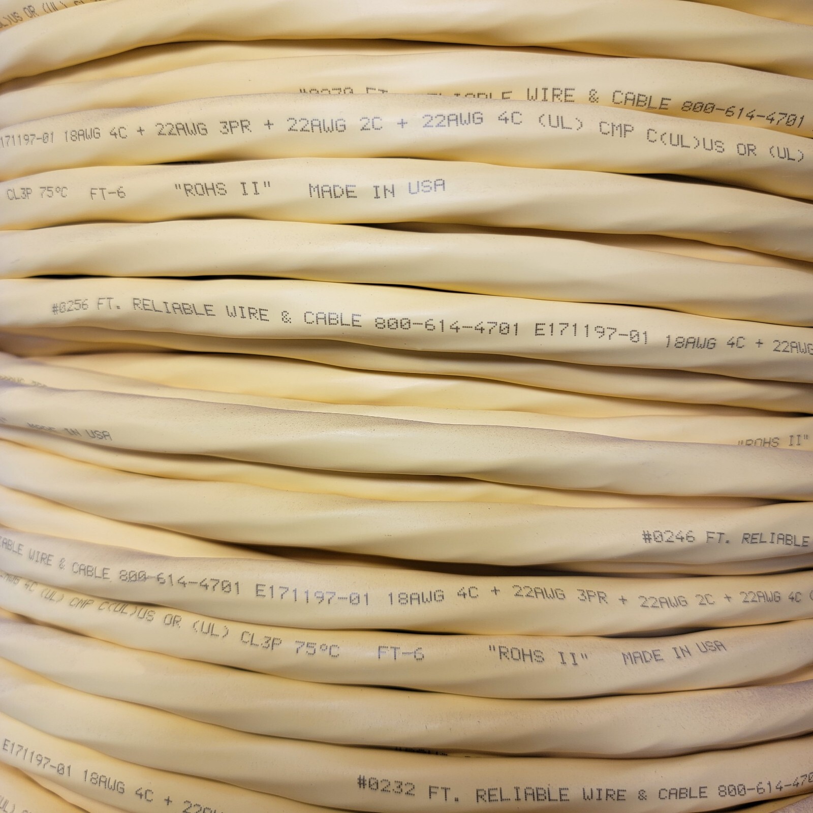 *Price Per 10 FT* Reliable Access Control Cable 22AWG 2C 4C 18AWG 4C ...