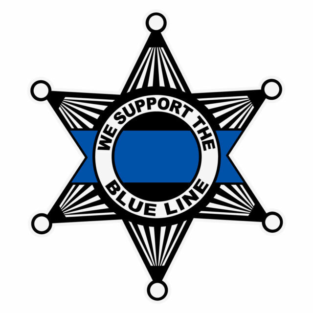 We Support The Blue Line Reflective Sheriff's Star Decal Sticker for ...