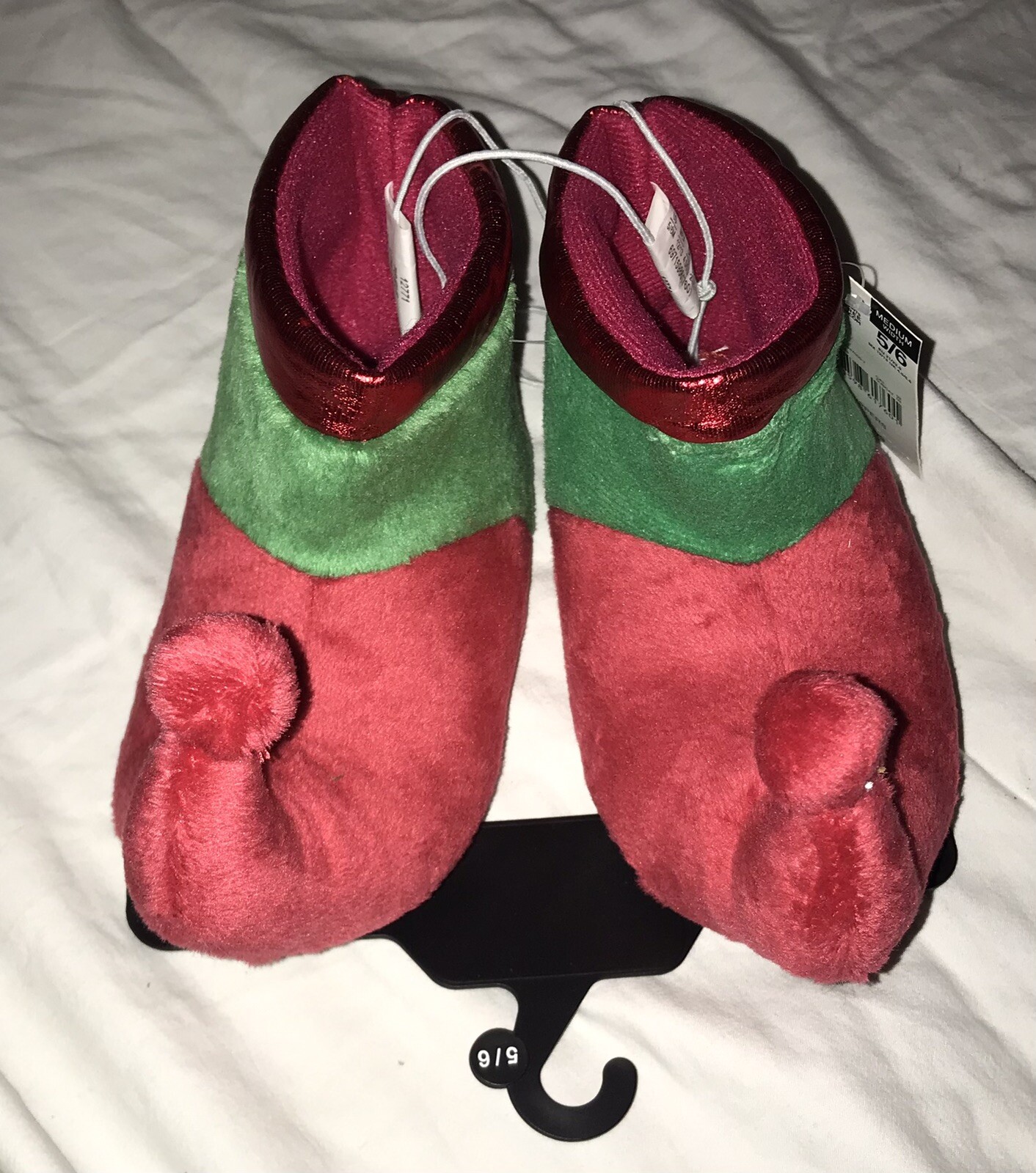 NWT Toddler Girls Super Soft Cushioned Elf Slippers - size 11/12 - Red ...