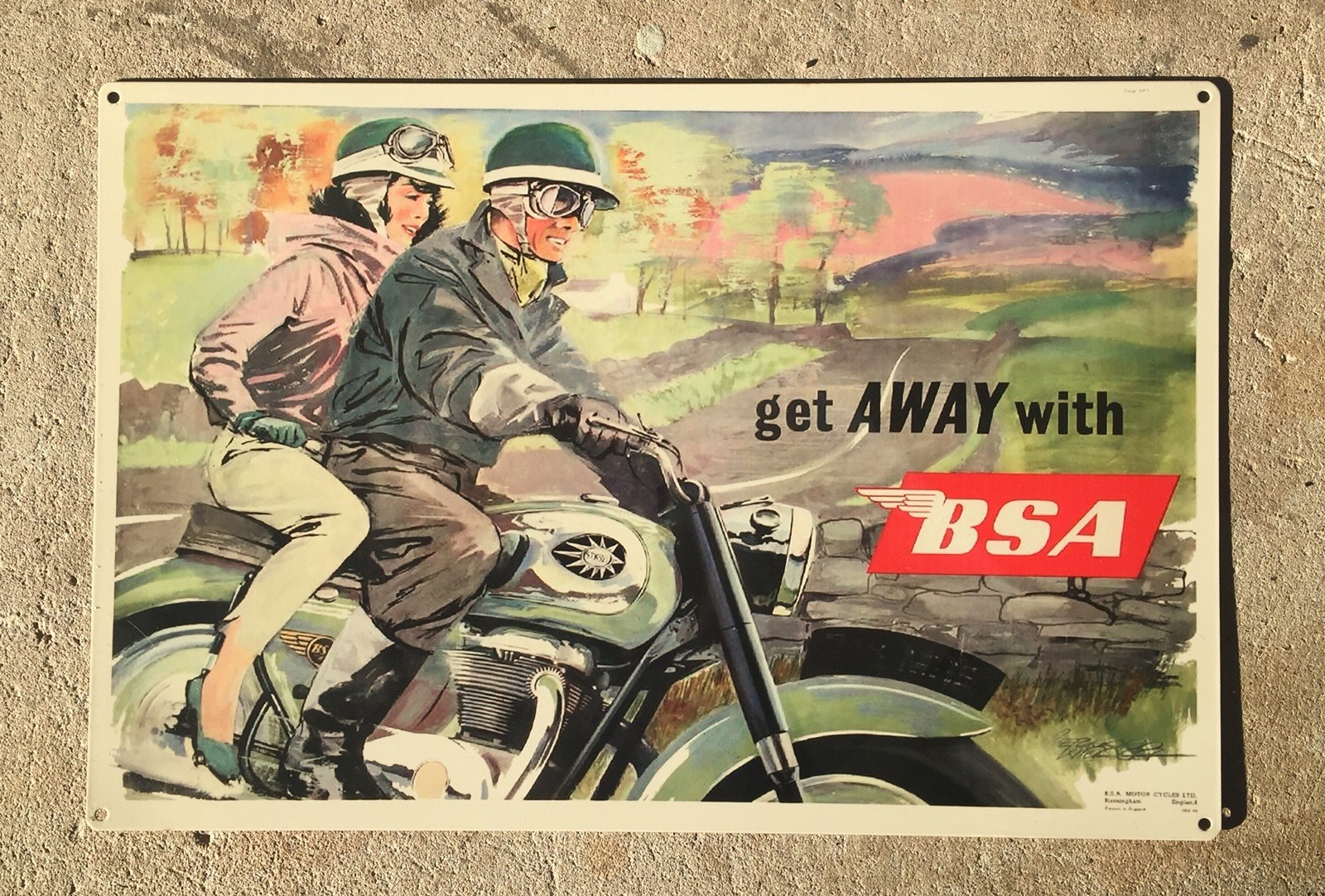 BSA Motorcycle Goldstar 500 650 700 Rocket Three Vintage Framed Steel ...