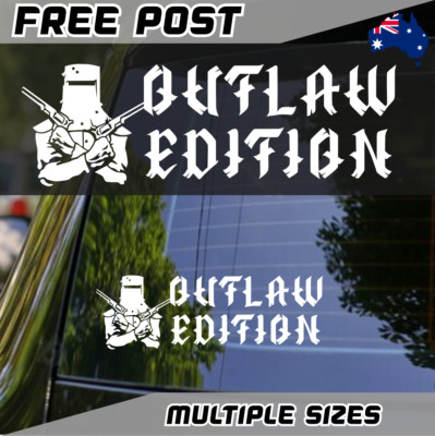 Outlaw Edition Sticker Decal Car Australia Ned Kelly Ute 4x4 Offroad ...