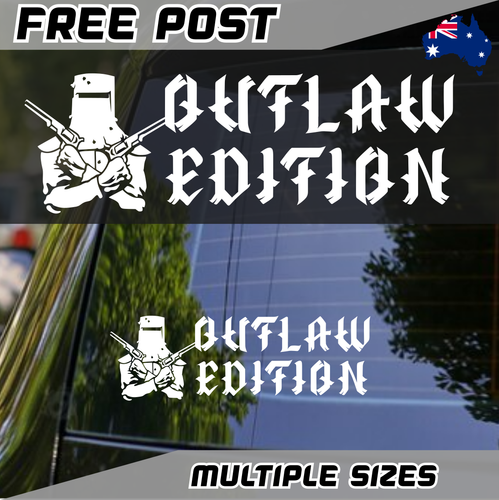 Outlaw Edition Sticker Decal Car Australia Ned Kelly Ute 4x4 Offroad ...